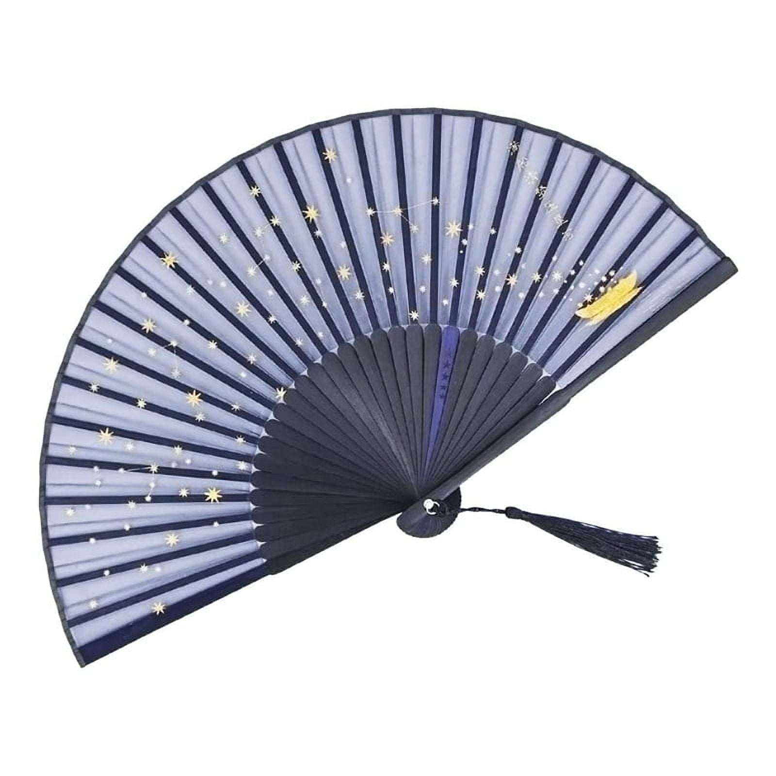 Small Folding Hand Fan for Women Japanese Vintage Style Bamboo Silk ...
