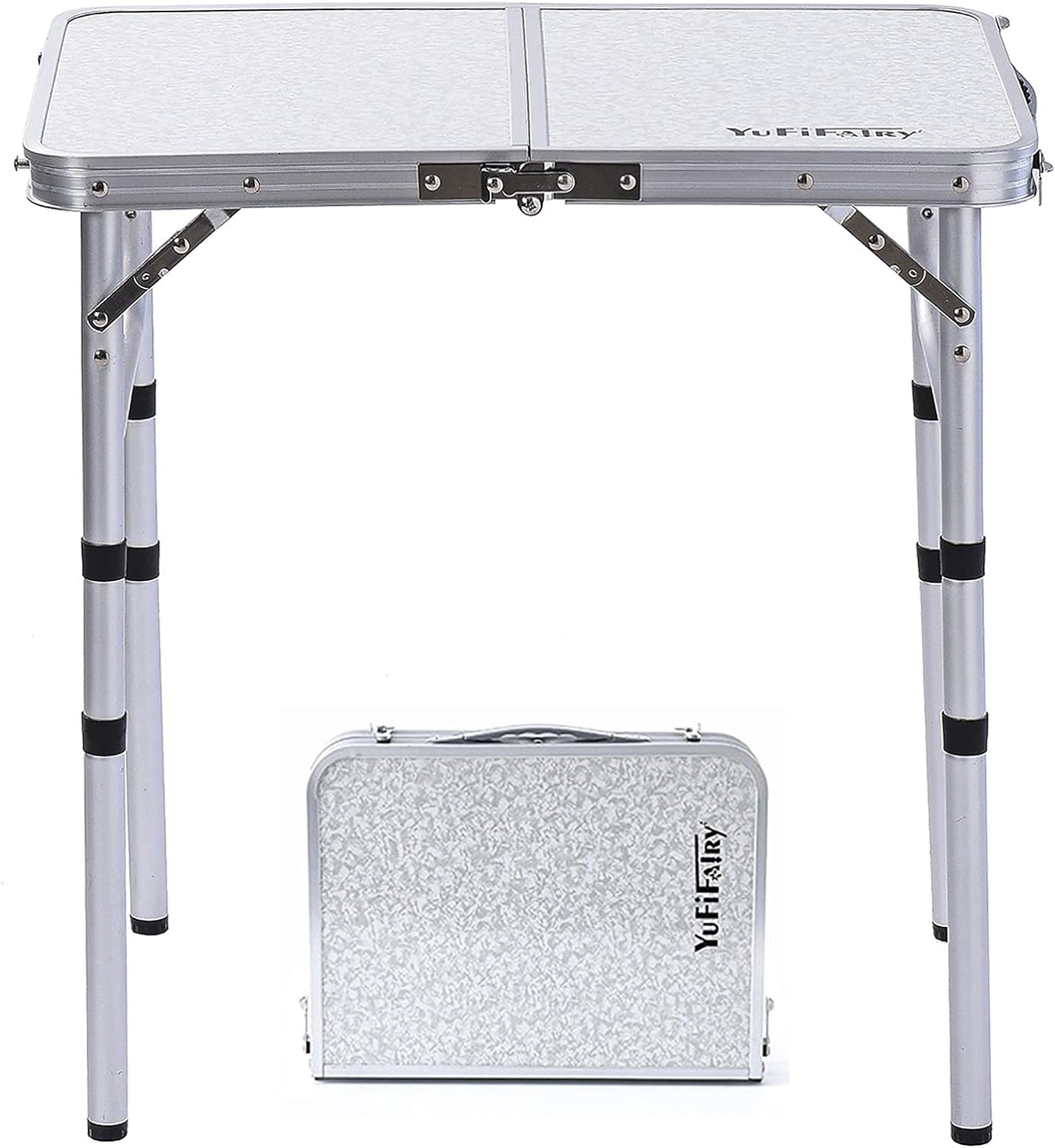 Small Folding Table Portable, 24''L x16''W Foldable Camp Table with 3 ...
