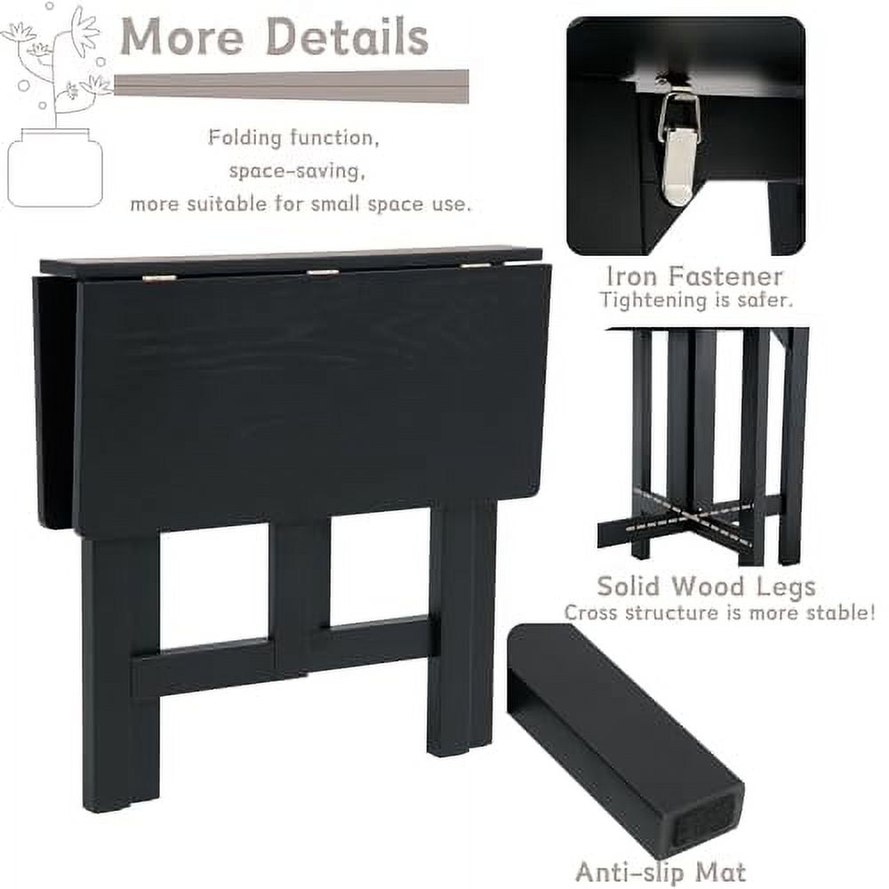 Small Folding Table Square Wood Dining Table for 2-4 Person Modern ...