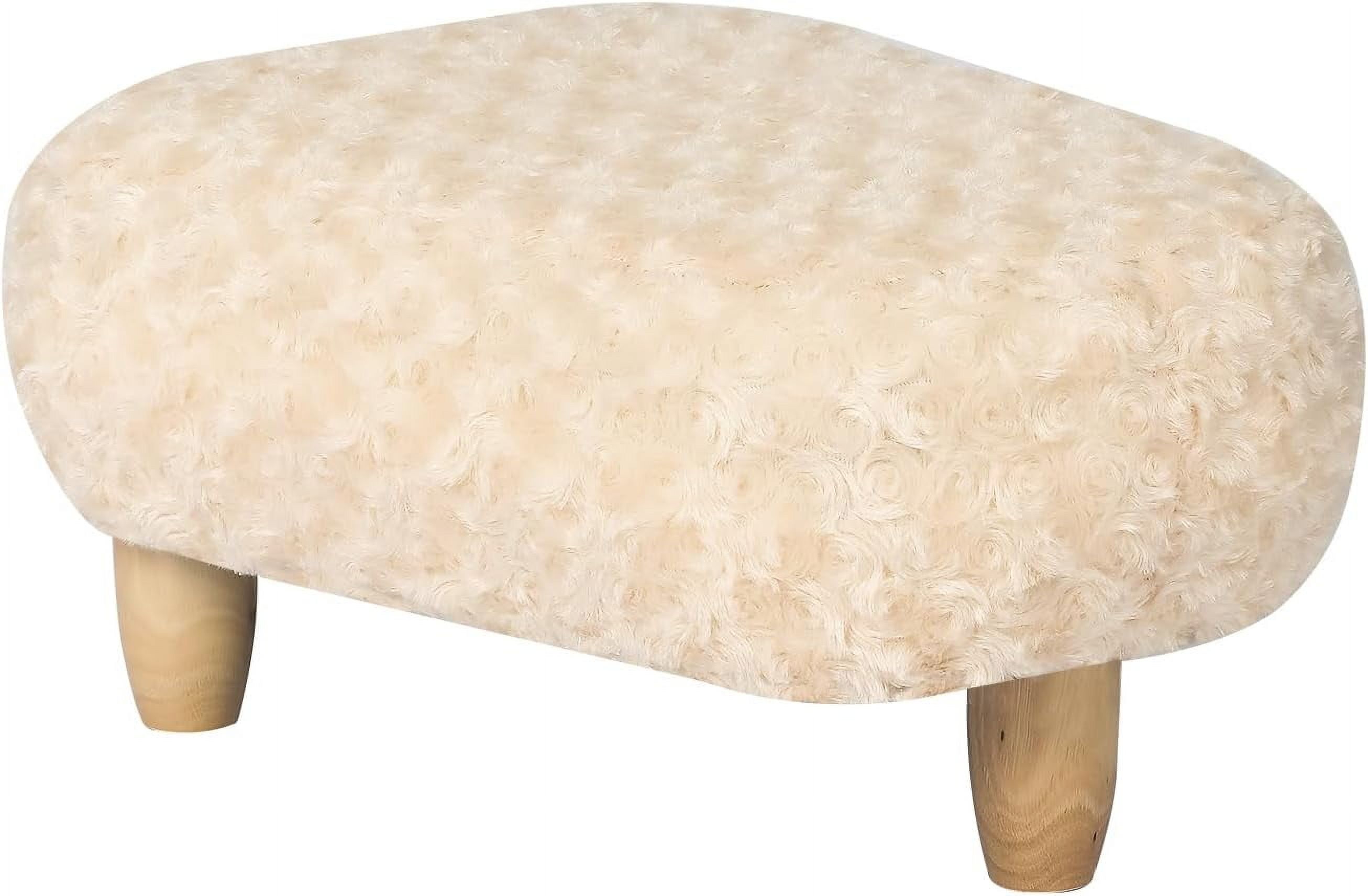 Small Foot Rest Stool Ottoman, 17" Footstool Footrest with Wood Legs ...