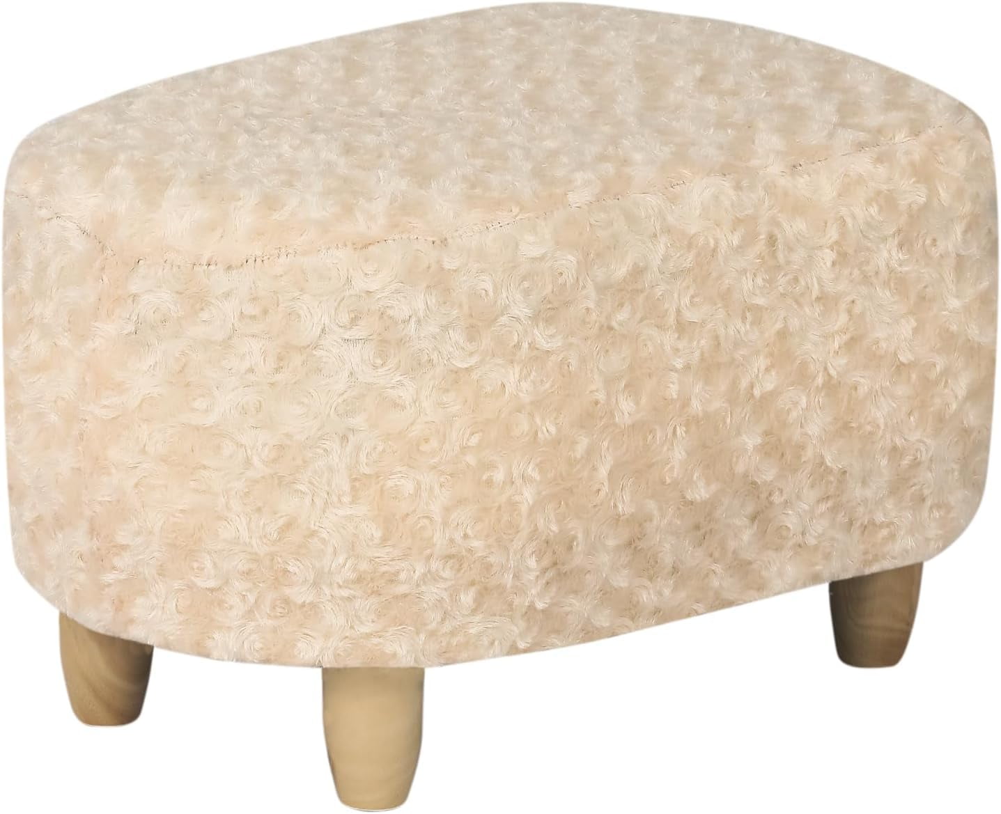 Small Foot Rest Stool Ottoman, 20" Footstool Footrest with Wood Legs ...