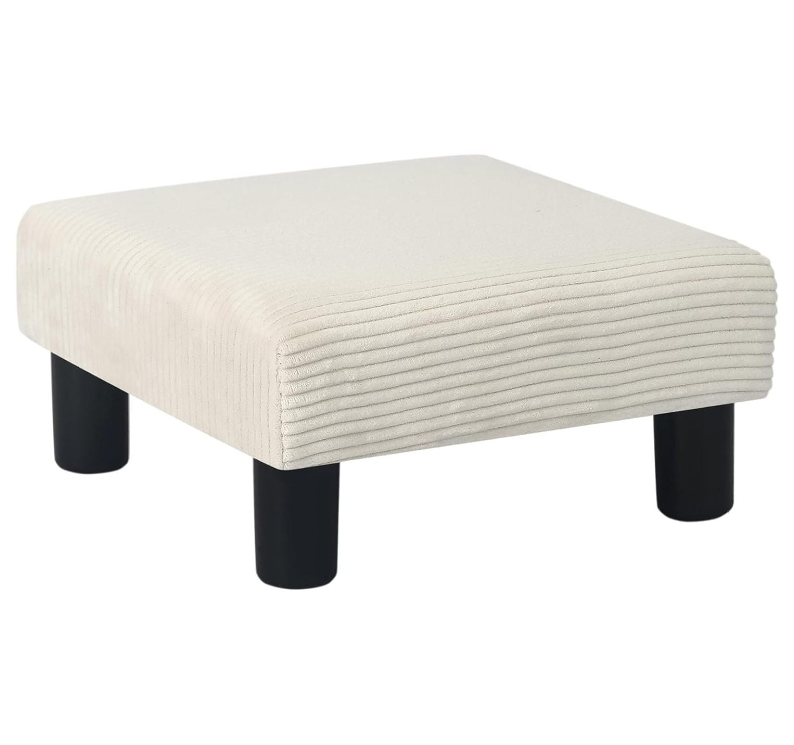 Small Foot Stool Ottoman, Corduroy Square Footstool Upholstered ...