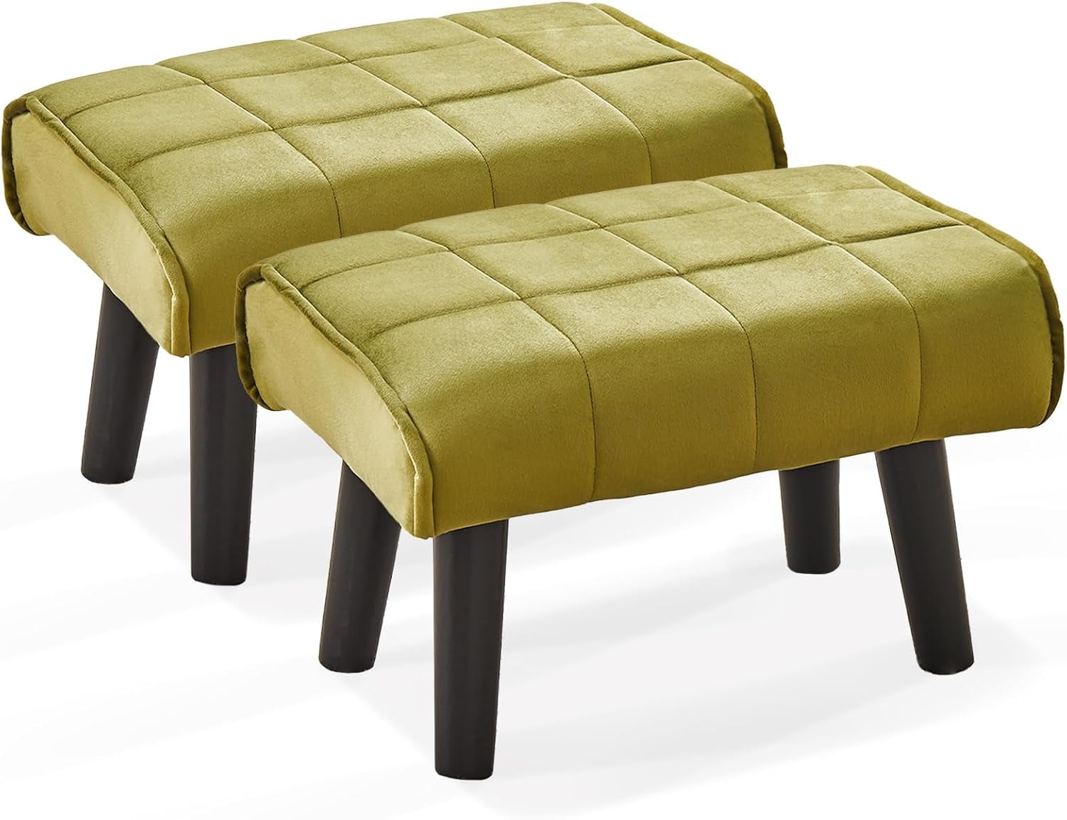 Small Foot Stool Ottoman Modern Accent Step Stool Seat with Solid Wood ...