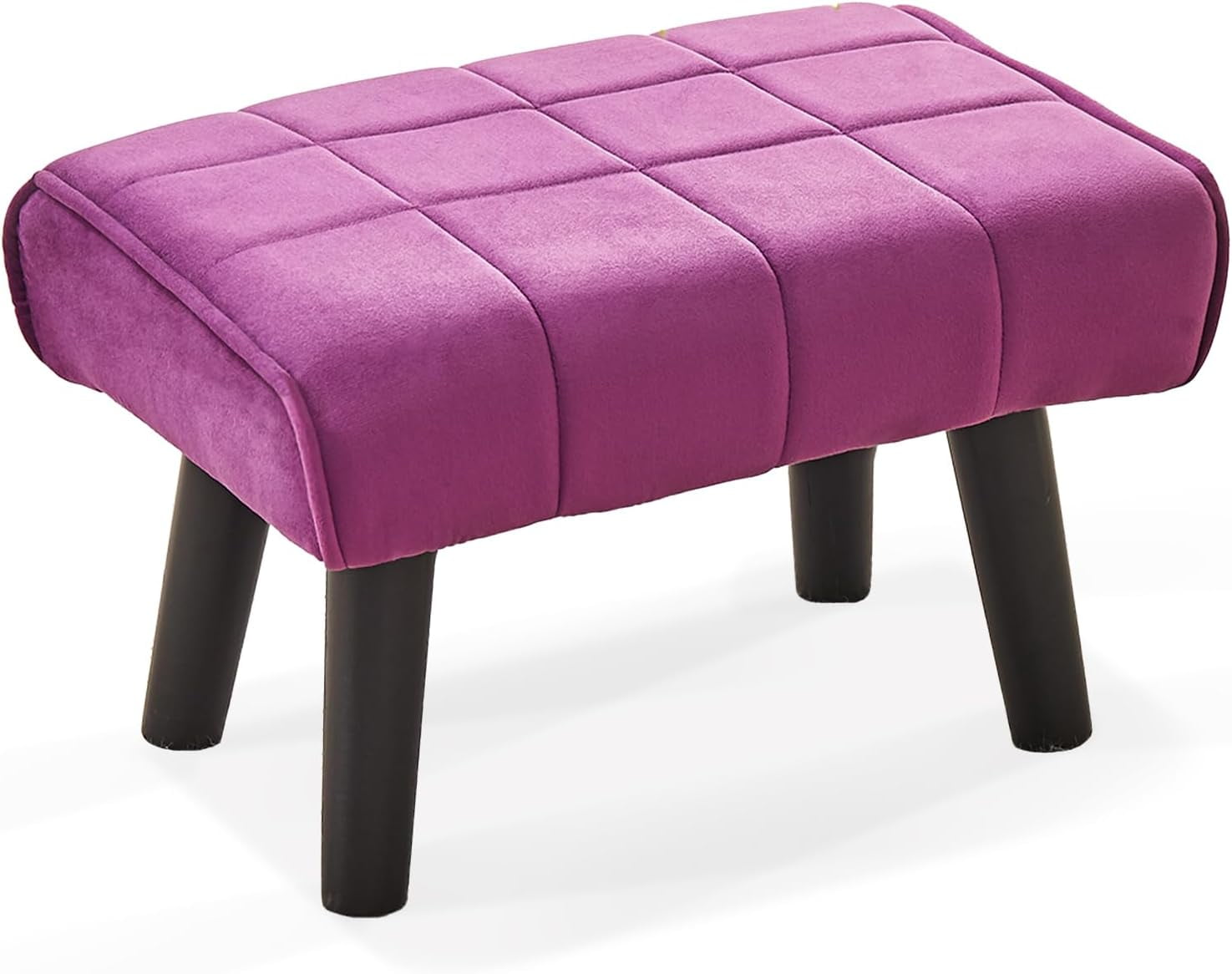 Small Foot Stool Ottoman Modern Accent Step Stool Seat with Solid Wood ...