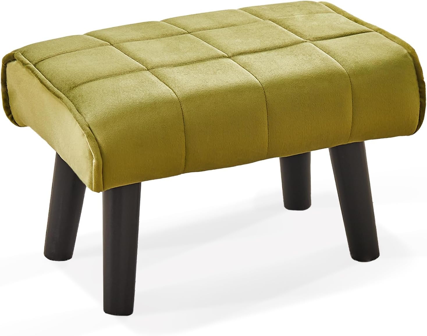 Small Foot Stool Ottoman Modern Accent Step Stool Seat with Solid Wood ...