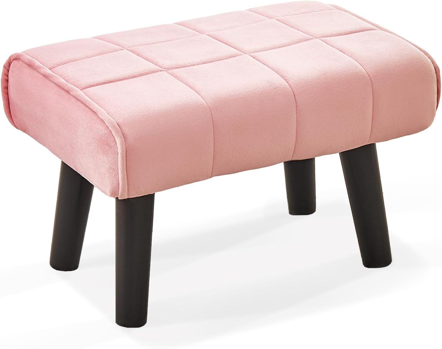 Small Foot Stool Ottoman Modern Accent Step Stool Seat with Solid Wood ...