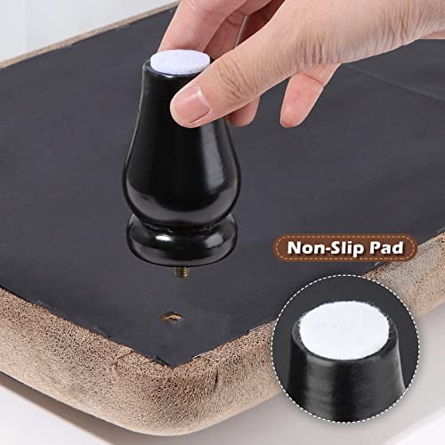 Small Foot Stool Ottoman with Stable Wood Legs Upholstered Footstool ...