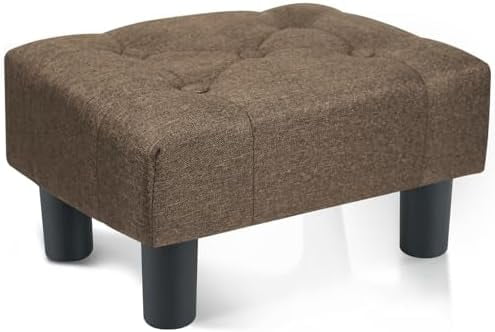 Small Foot Stool Ottoman, Velvet Ottoman Foot Rest with Legs, Rectangle ...