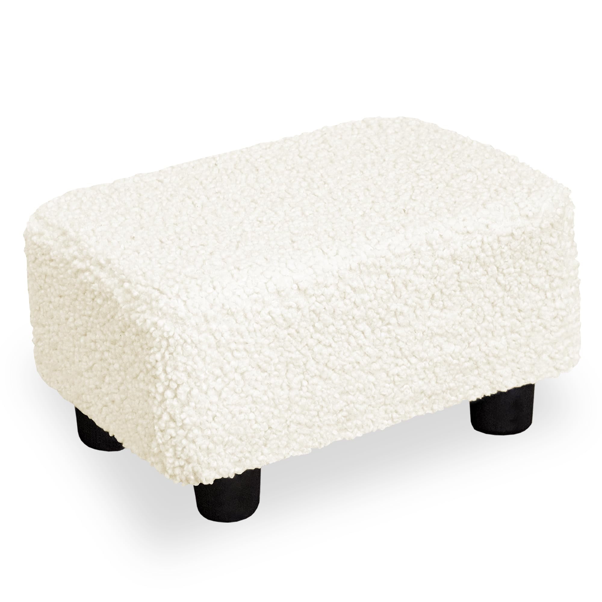 Small Foot Stool Ottoman with Legs, Under Desk Footrest for Living Room ...
