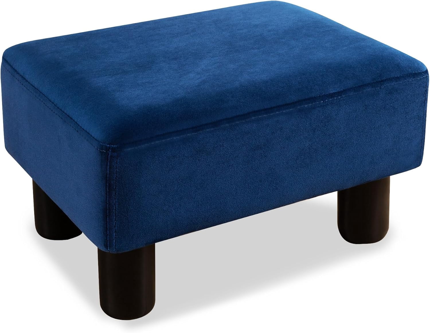 Small Foot Stool, Velvet Fabric Footrest Ottoman Stool with Non-Skid ...