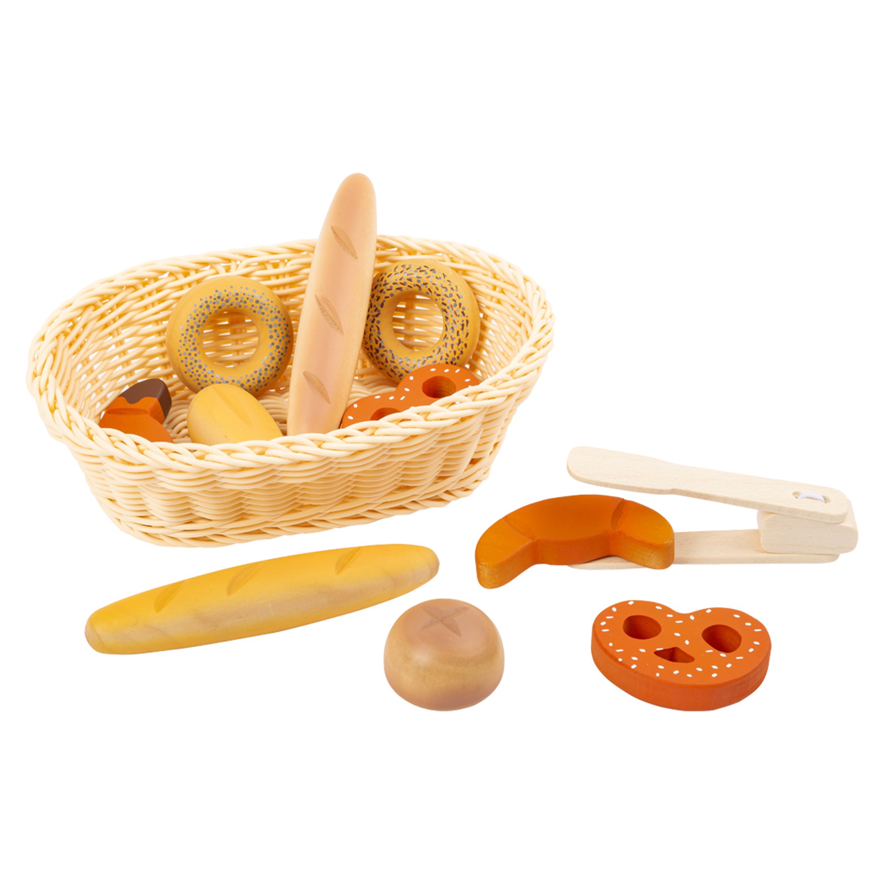 Small Foot Wooden Toys - Children's 12 Piece Bread Basket Playset ...