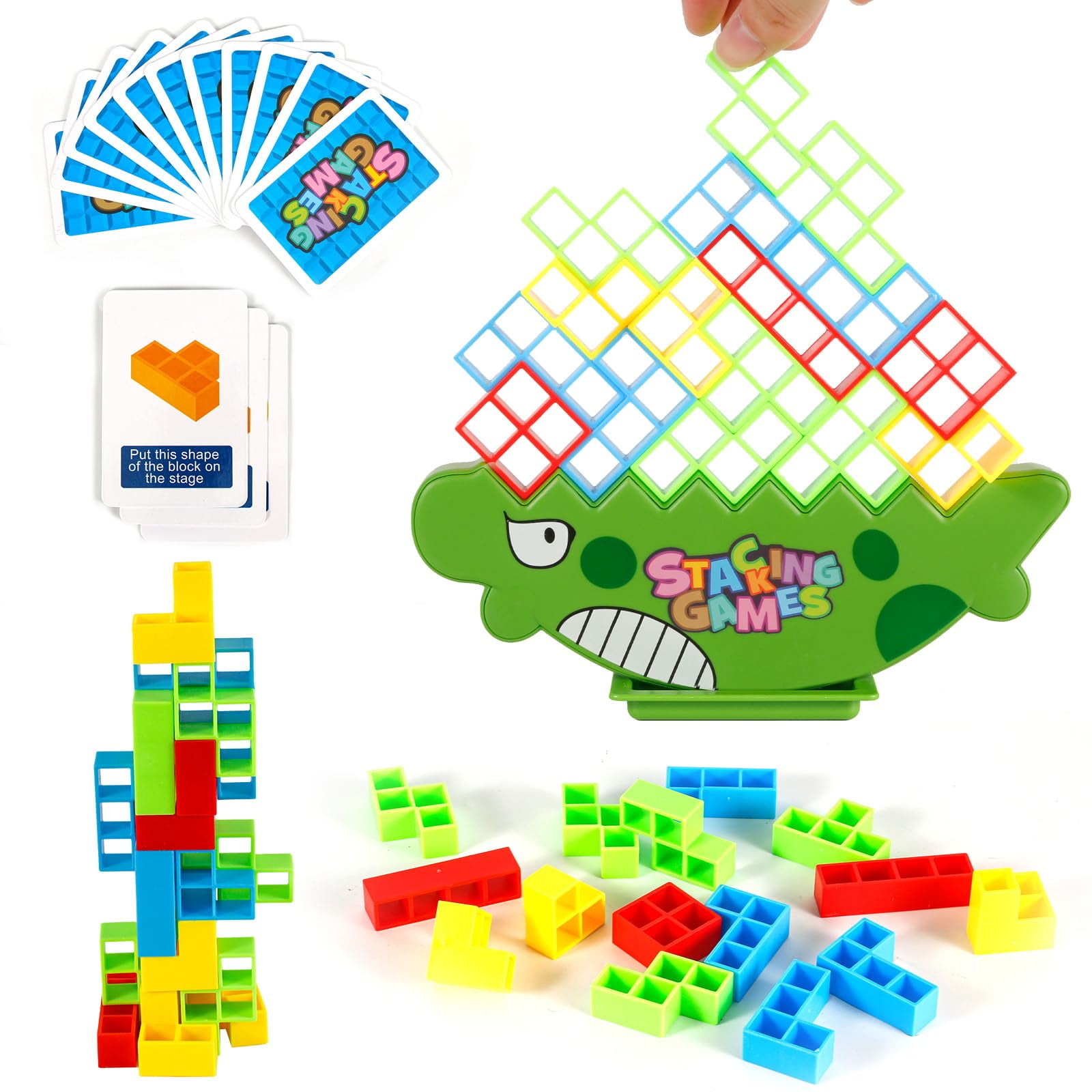 48pcs Balance Stacking Toy, STF9 Plastic Stacking Blocks Balancing Game ...