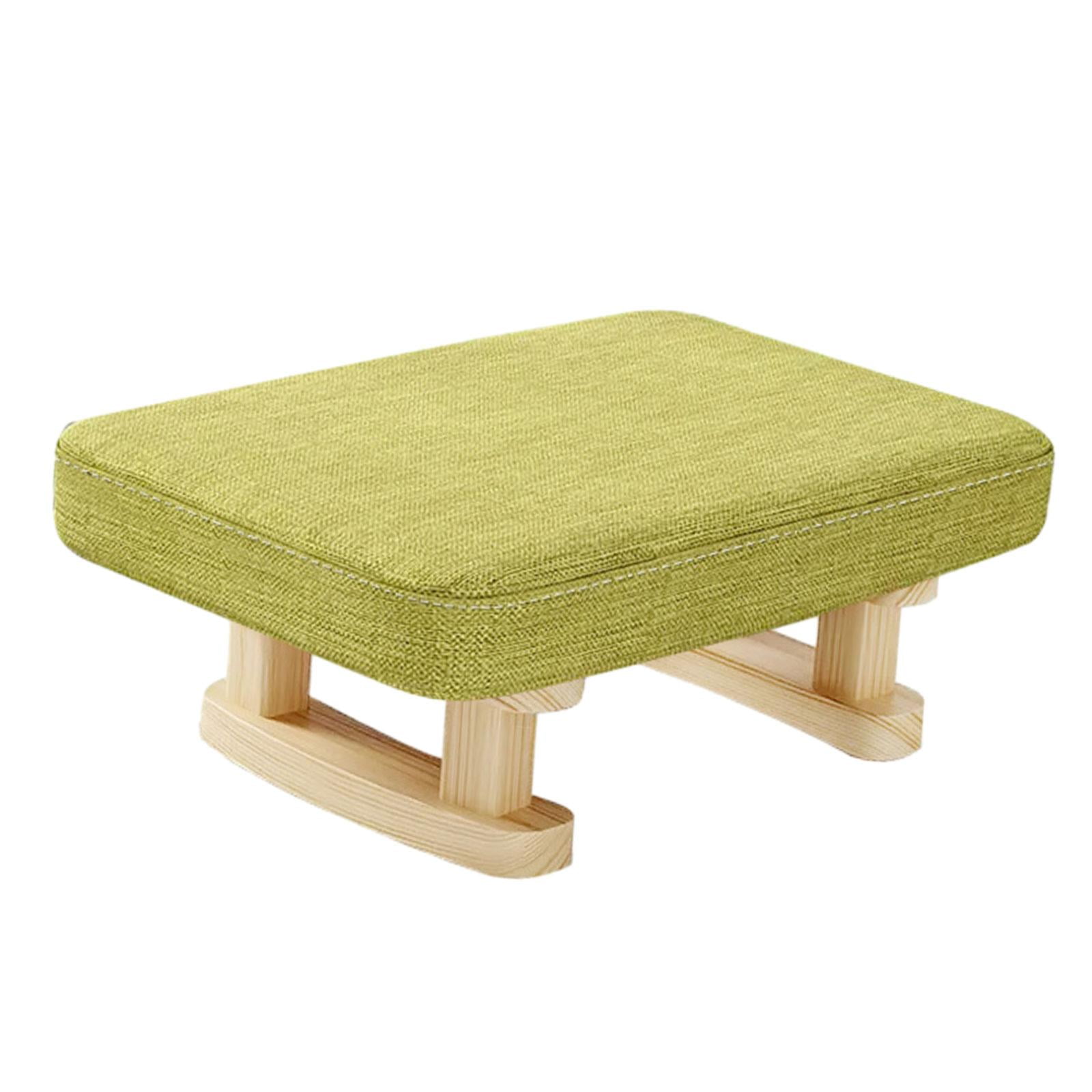 Small Footstool Foot Rest with Wooden Legs Soft Small Ottoman Padded ...
