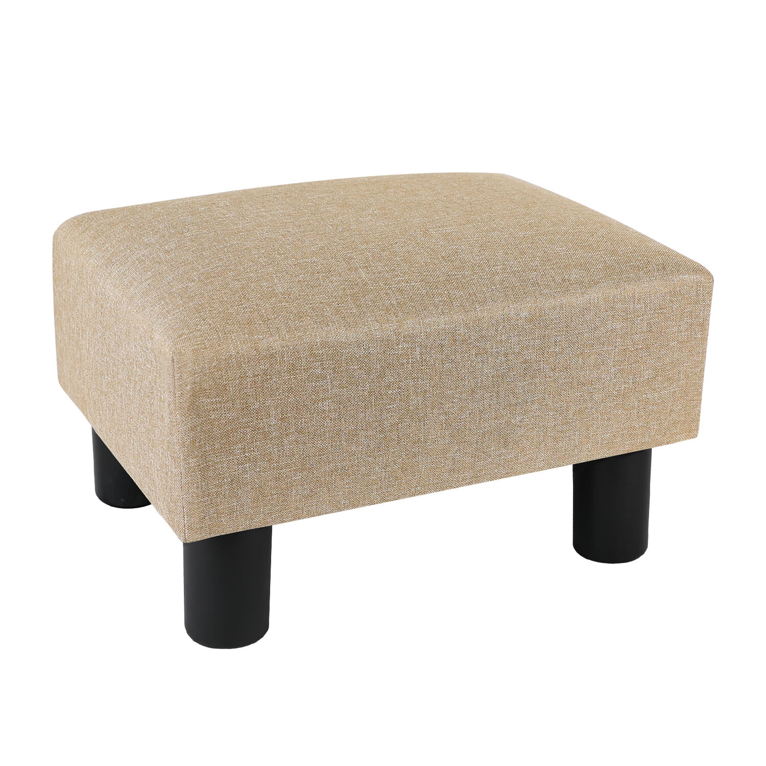 Wooden Footstool Ottoman with Padded Cushion for Modern Home Living ...