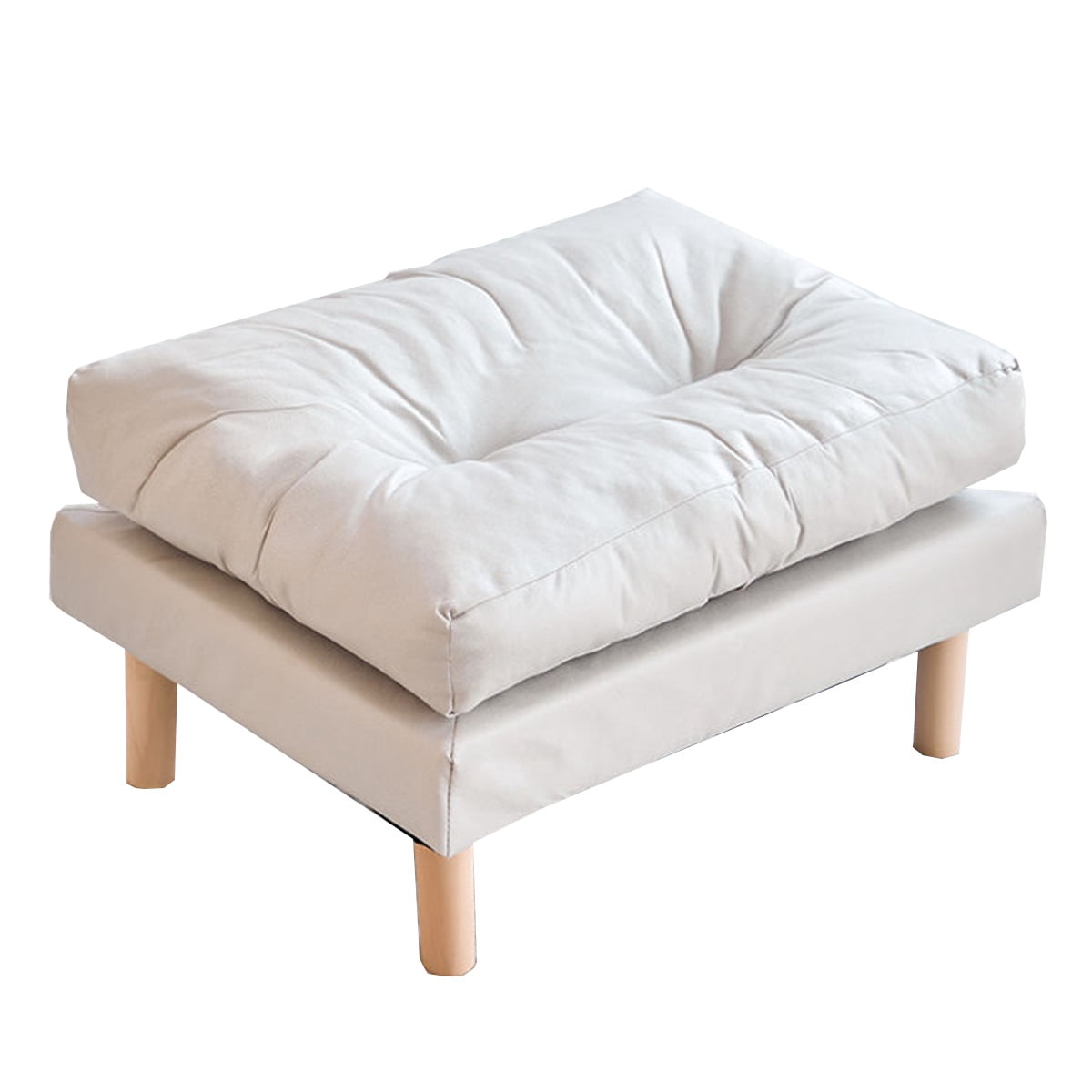 Small Footstool Ottoman Upholstered Rectangle Footrest With Sponge ...