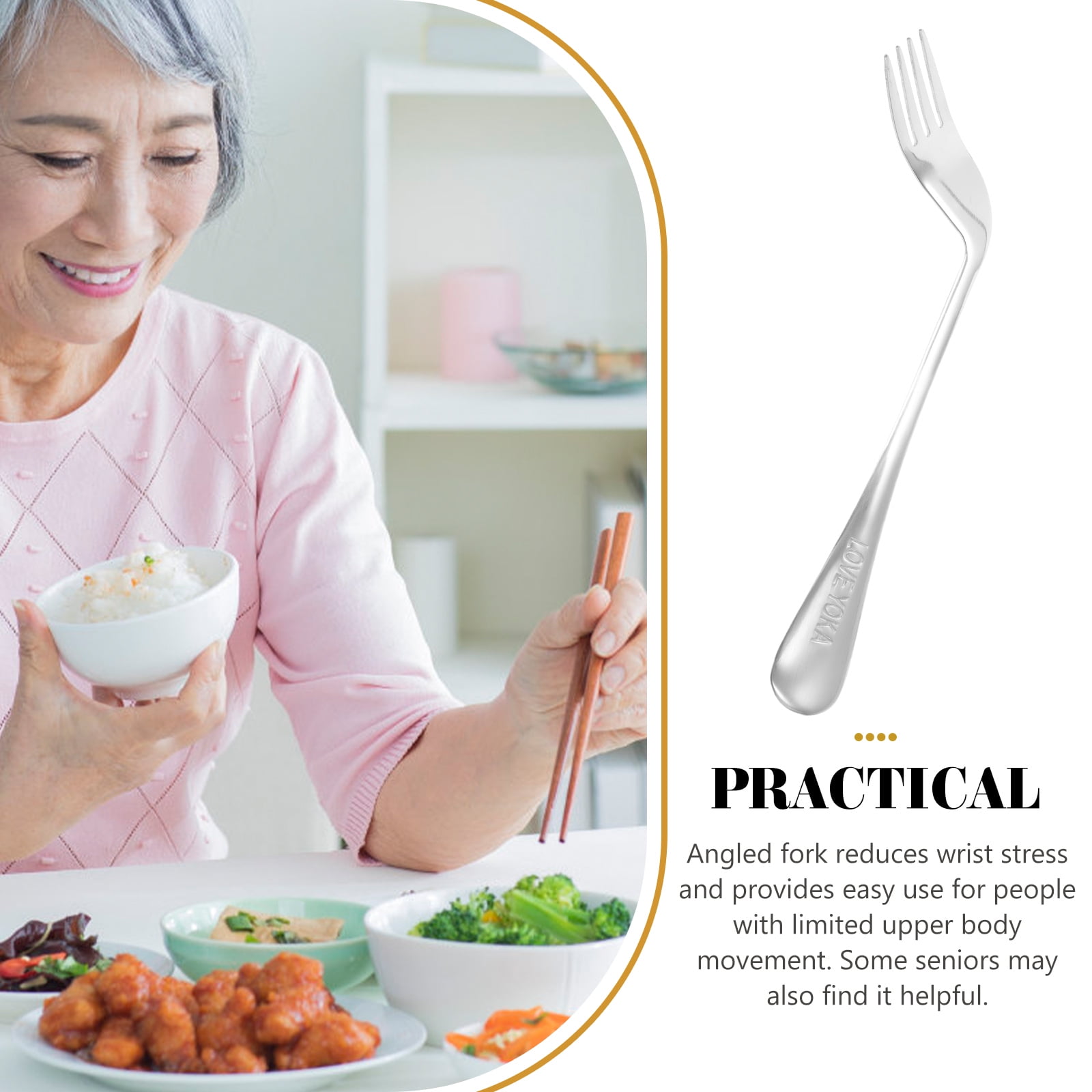 Small Forksright -Hand Angled Fork Lightweight Ergonomic Fork Eating ...