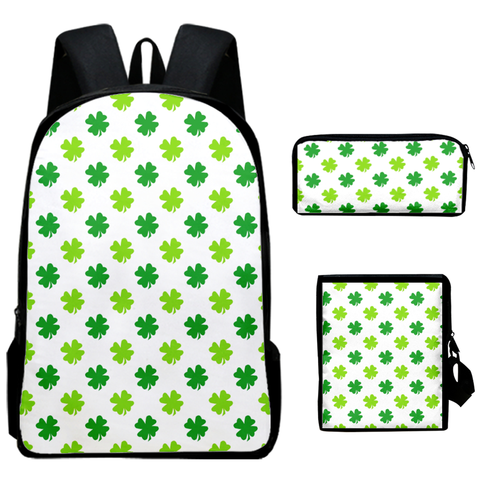 Small Fresh Leaf Pattern 3Pack/Set Multi-Pocket Backpacks Durable ...