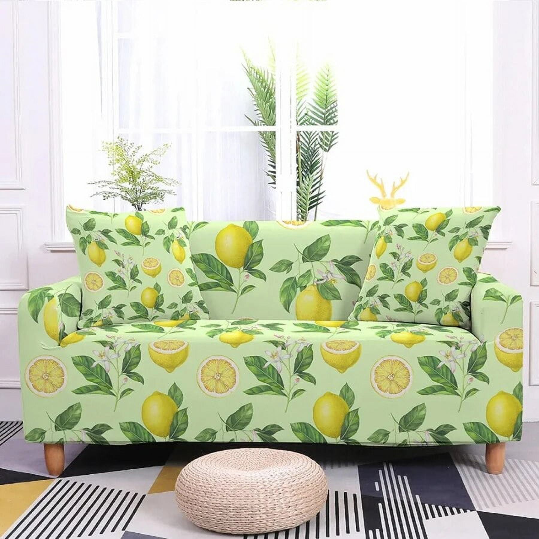Small Fresh Lemon Fruit Sofa Cover Fully Packaged Elastic Dustproof and ...