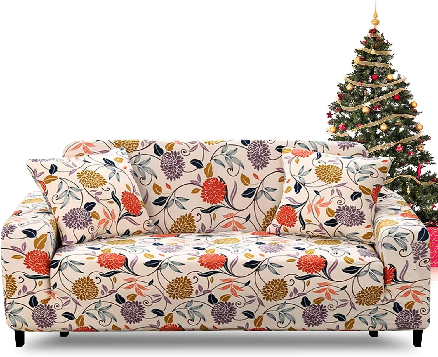Small Fresh Print Stretch Sofa Covers Furniture Protector Sofa Couch ...