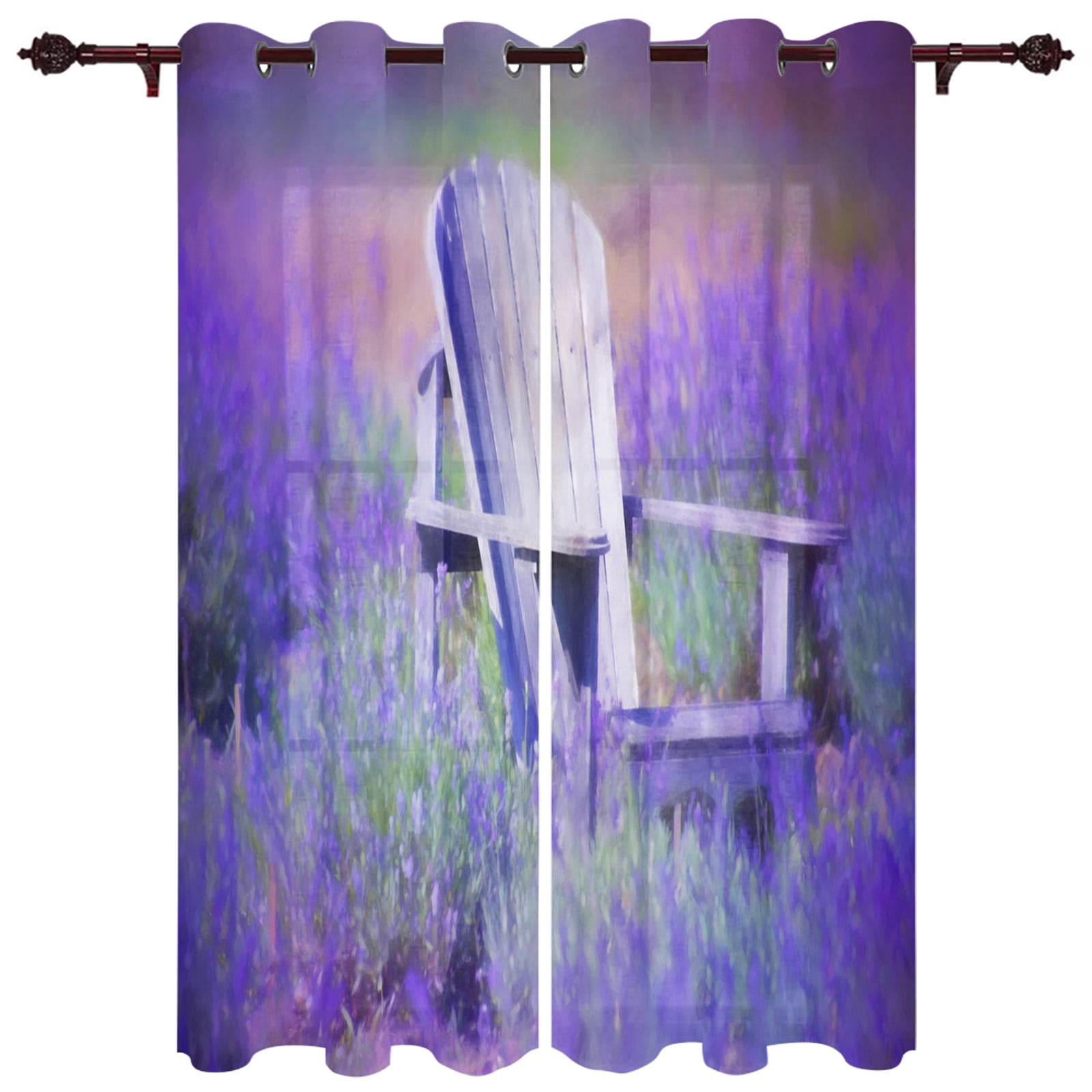 Small Fresh Purple Lavender Window Curtains Living Room Fabric Drapes ...