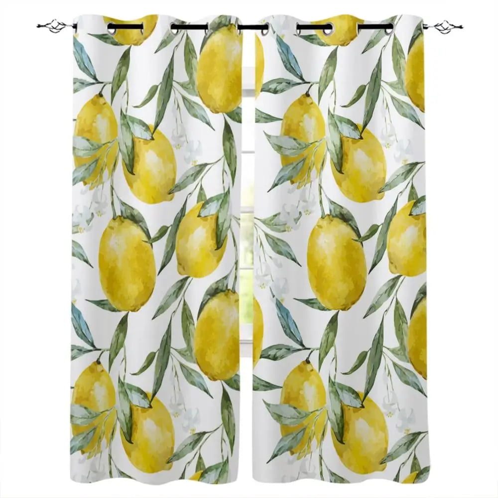 Small Fresh Summer Style Lemon Fruit Luxury Home Curtains Modern Home ...
