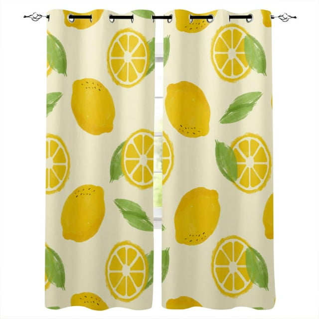 Small Fresh Summer Style Lemon Fruit Luxury Home Curtains Modern Home ...
