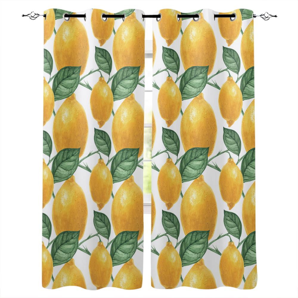 Small Fresh Summer Style Lemon Fruit Luxury Home Curtains Modern Home ...
