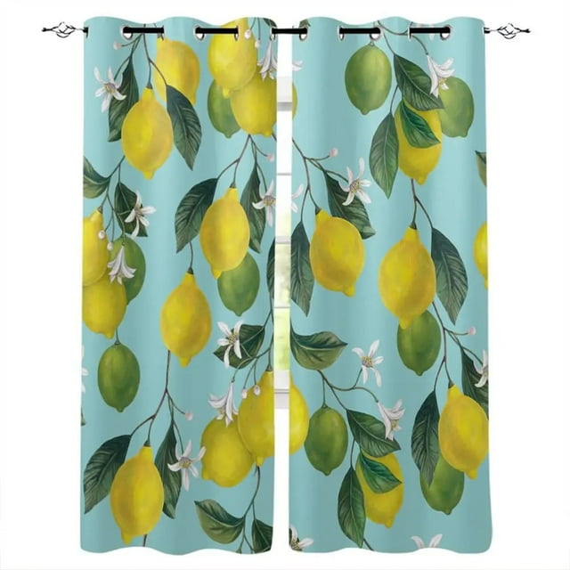Small Fresh Summer Style Lemon Fruit Luxury Home Curtains Modern Home ...