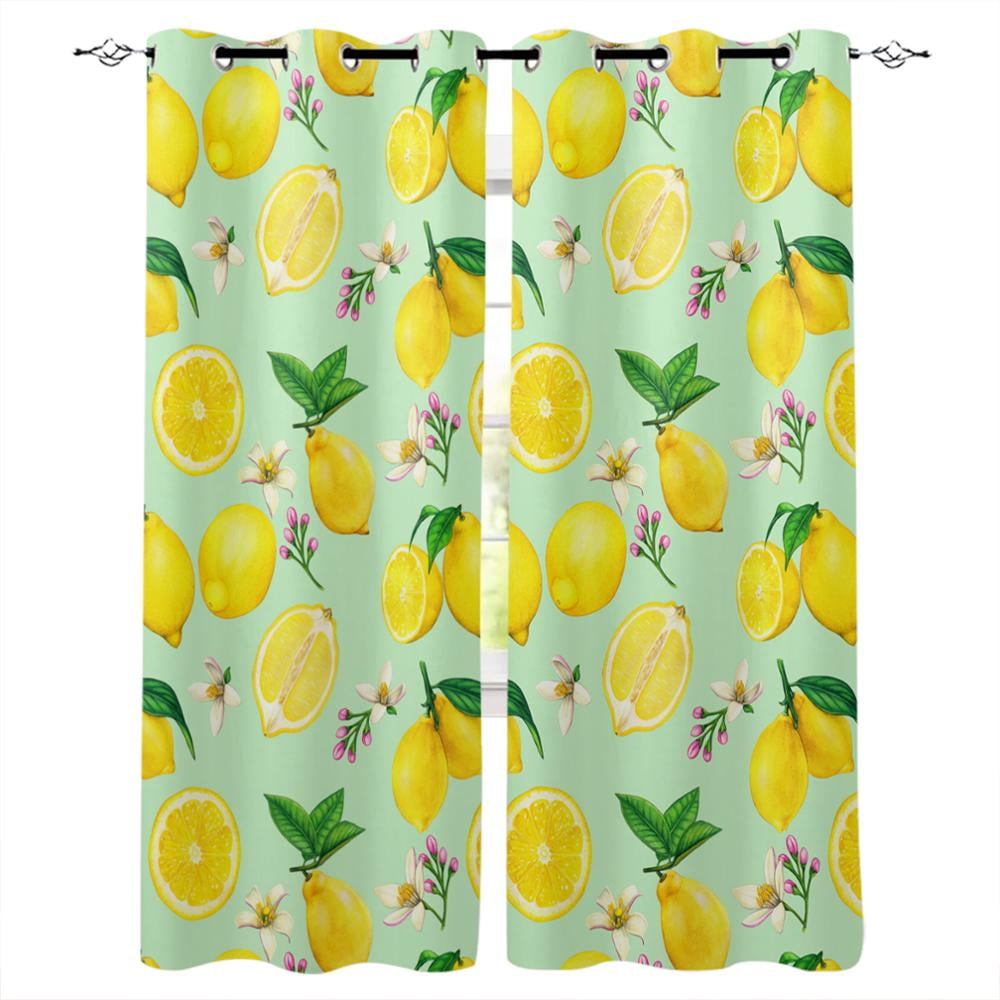 Small Fresh Summer Style Lemon Fruit Luxury Home Curtains Modern Home ...