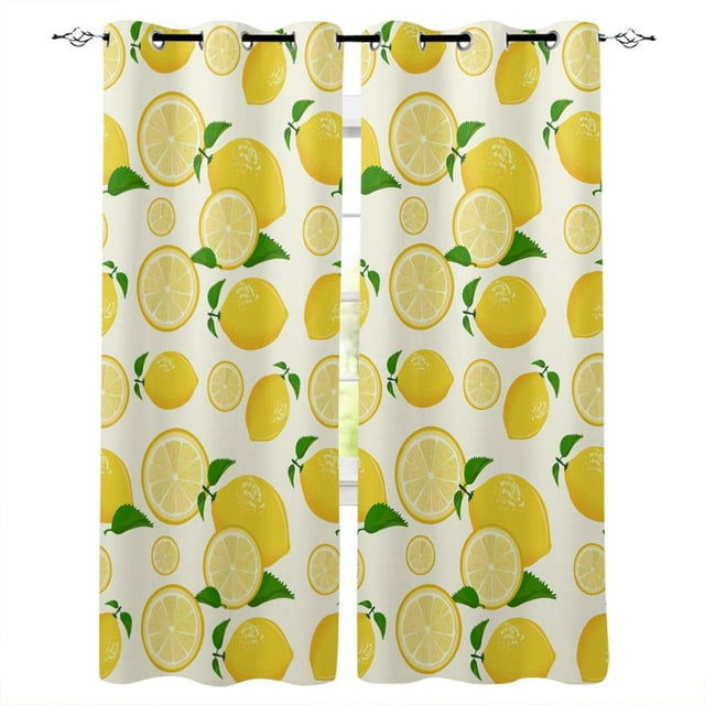Small Fresh Summer Style Lemon Fruit Luxury Home Curtains Modern Home ...