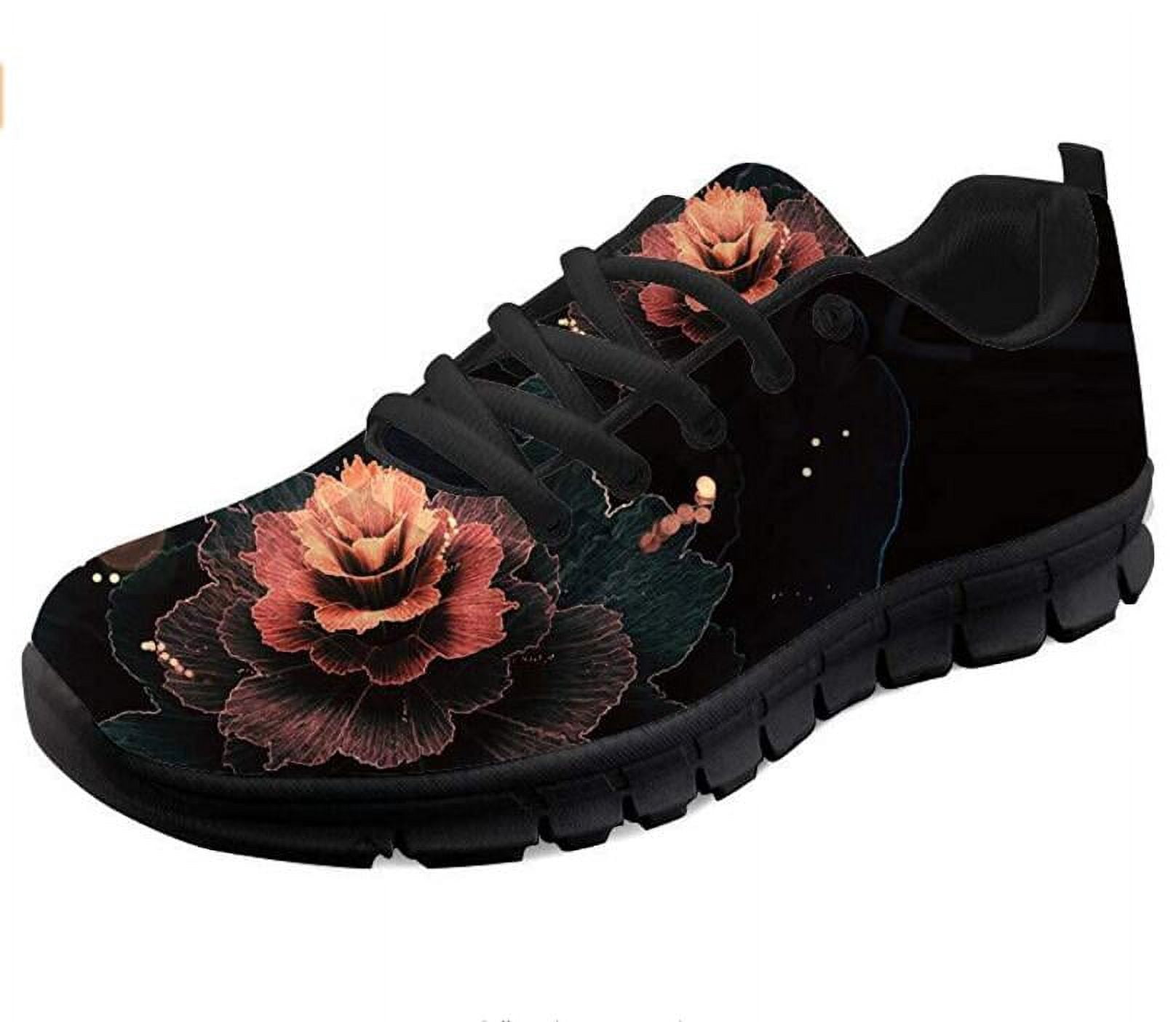 Small Fresh Women's Sport Shoes Lace Up Flower Prints Trendy Ladies ...