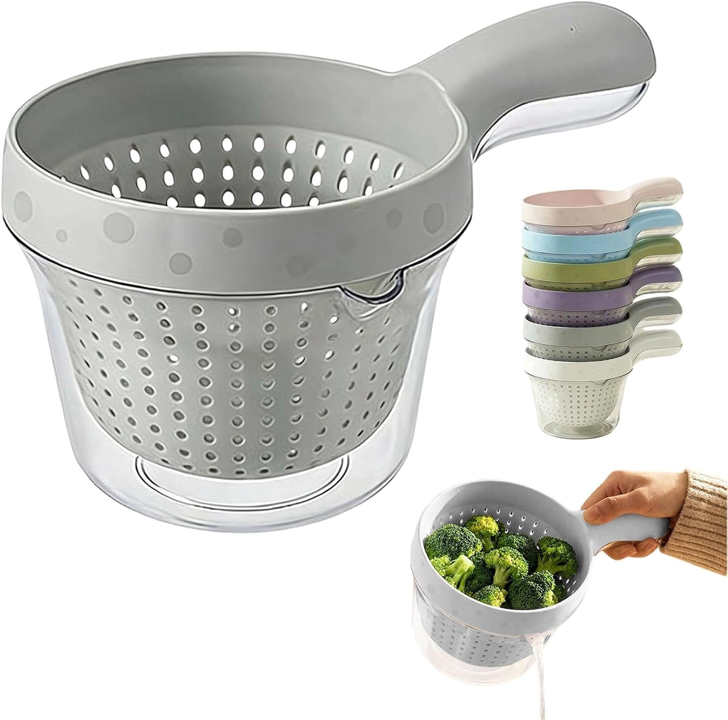 Small Fruit Colander and Dual Layer Draining Basket, Mini Berry Washer ...