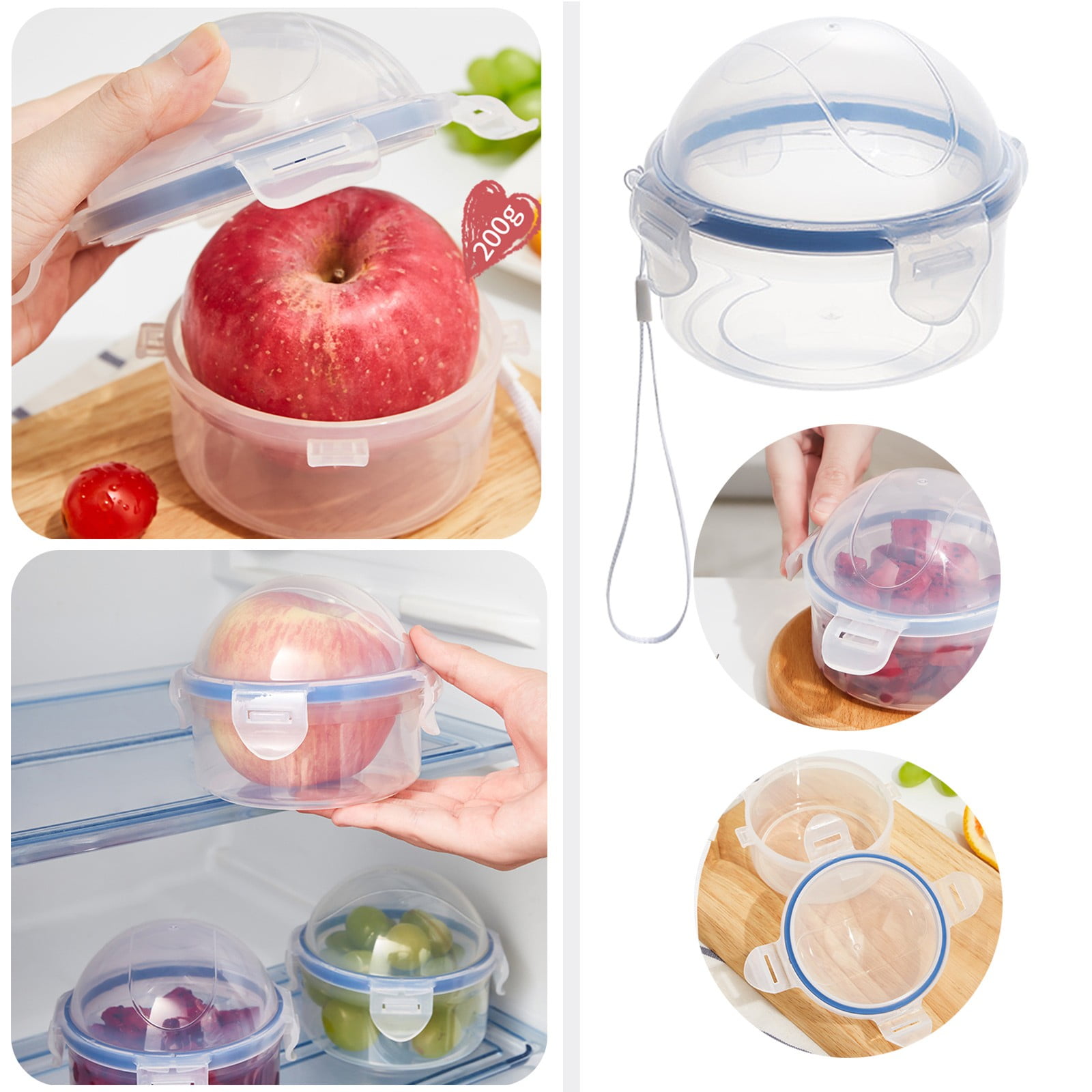 Small Fruit and Vegetable Storage Containers By Ljxge with Lid, Plastic ...