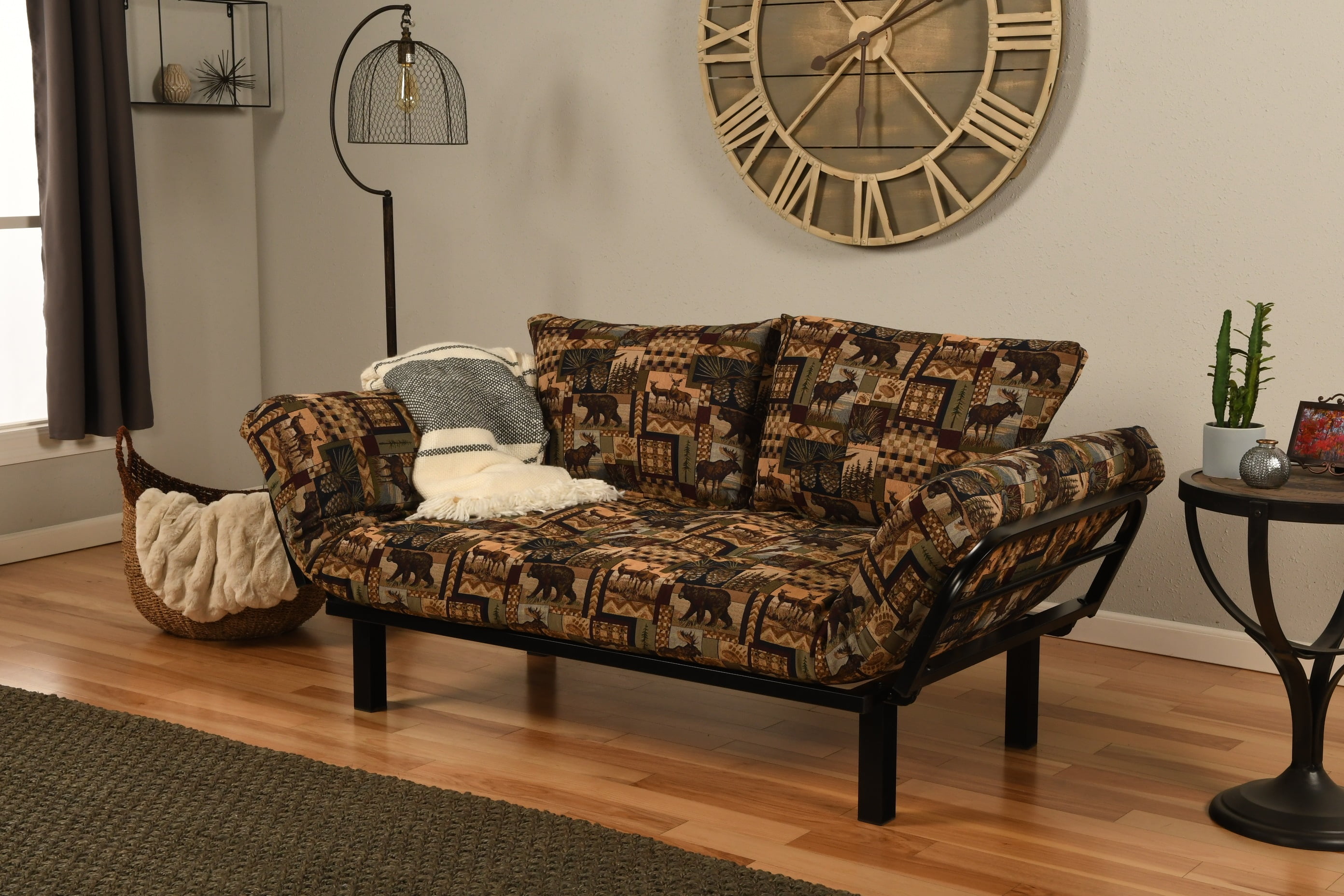 Small Futon Lounger with Frame and Mattress by Spacely Kodiak - Walmart.com