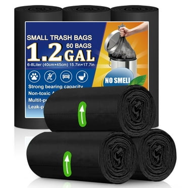 XUXRUS 1.2 Gallon Small Tote Trash Bags Bathroom Trash Bags, 72 per ...