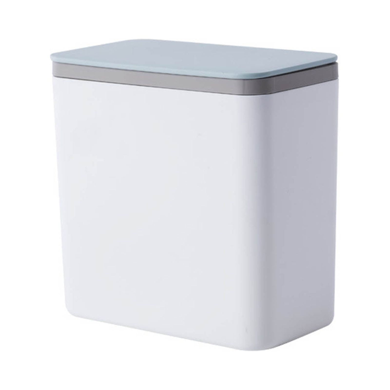 WAYHERO Small Covered Plastic Trash Bin, Compact Desk Wastebasket, 5 ...
