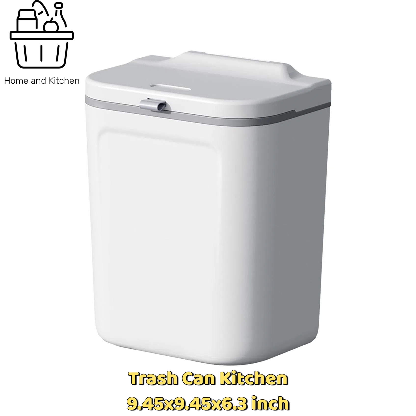 Small Garbage Can - Trash Can Kitchen - 2.4 Gallon Cabinet Wall Hanging Trash Can, Kitchen ...