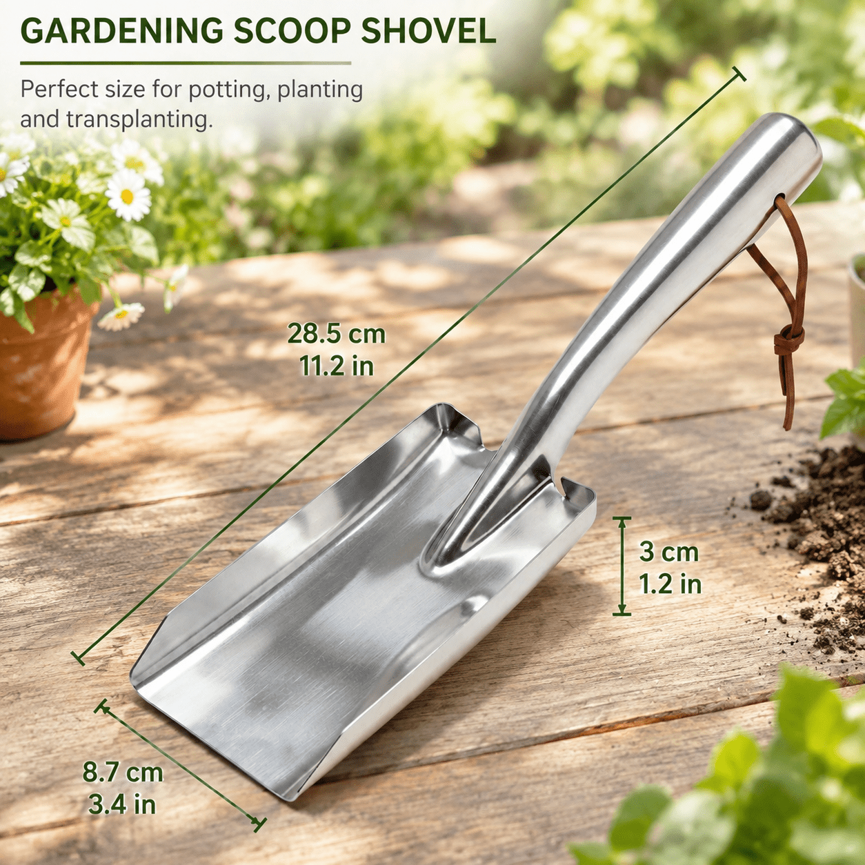 Small Garden Shovel Gardening Hand Trowel Stainless Steel Tool ...