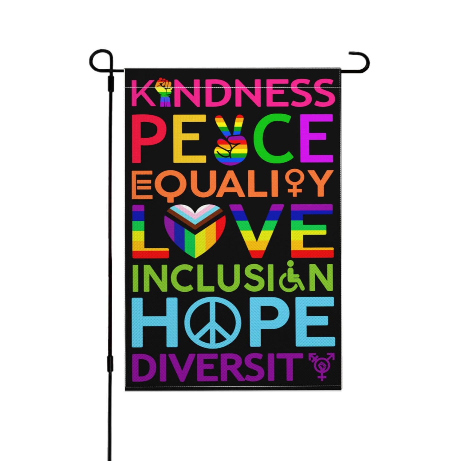 Small Gay Pride Garden Flags for Outside 12x18 Double Sided Kindness ...