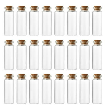 64pcs 1ml Tiny Vials with Cork Stoppers and Eye Screws,Mini Glass ...