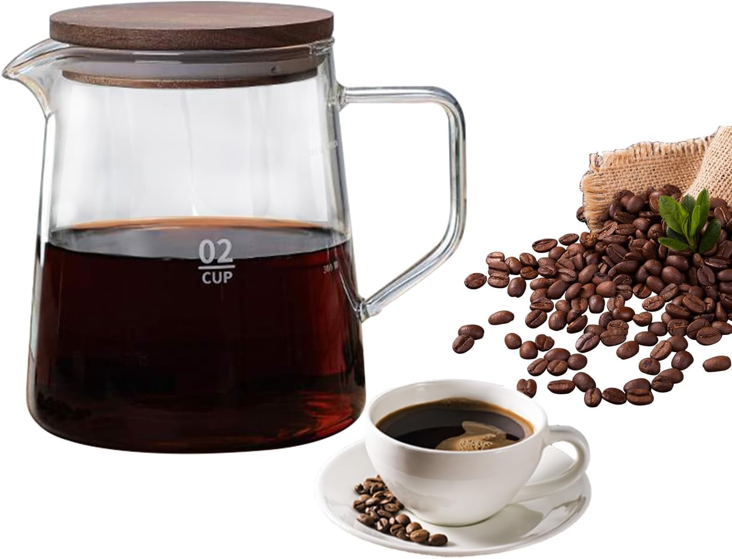 Small Glass Carafe, 16.9oz Glass Coffee Server for Drip Coffee Maker ...