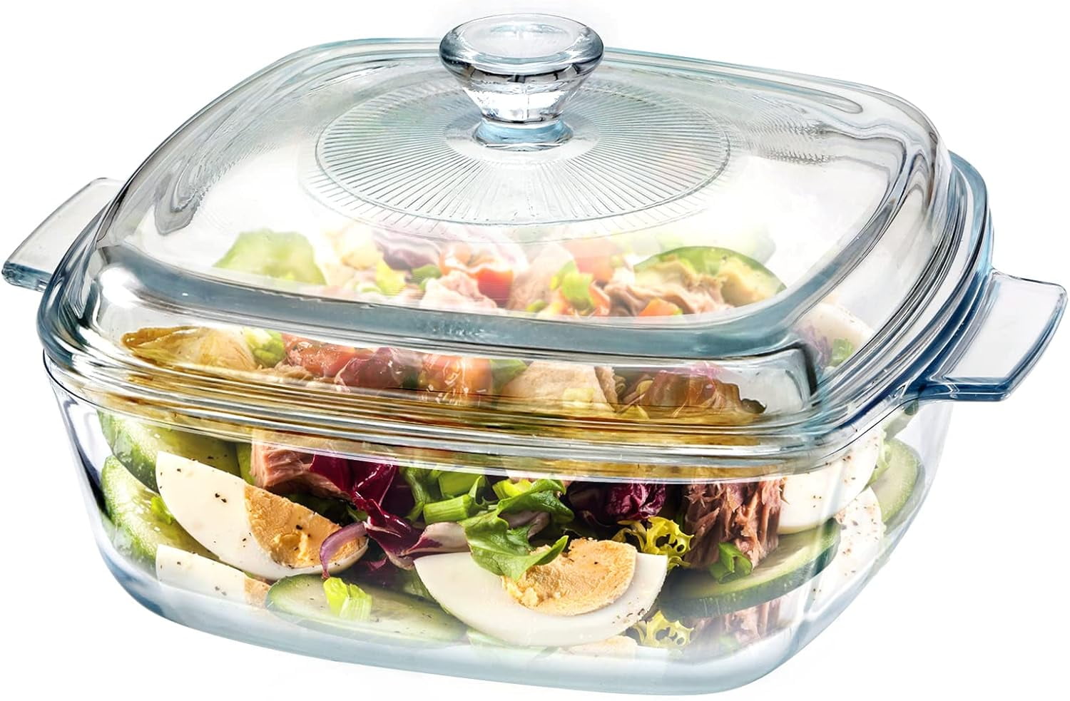 Small Glass Casserole with Lid Oven Safe Square Casserole 6.8 Inch ...