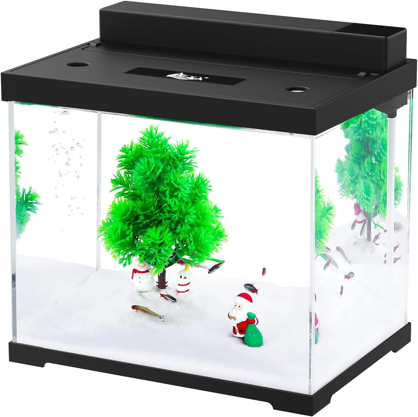 Small Glass Fish Tank，2.4 Gallon Self Cleaning Aquarium Starter Kits ...