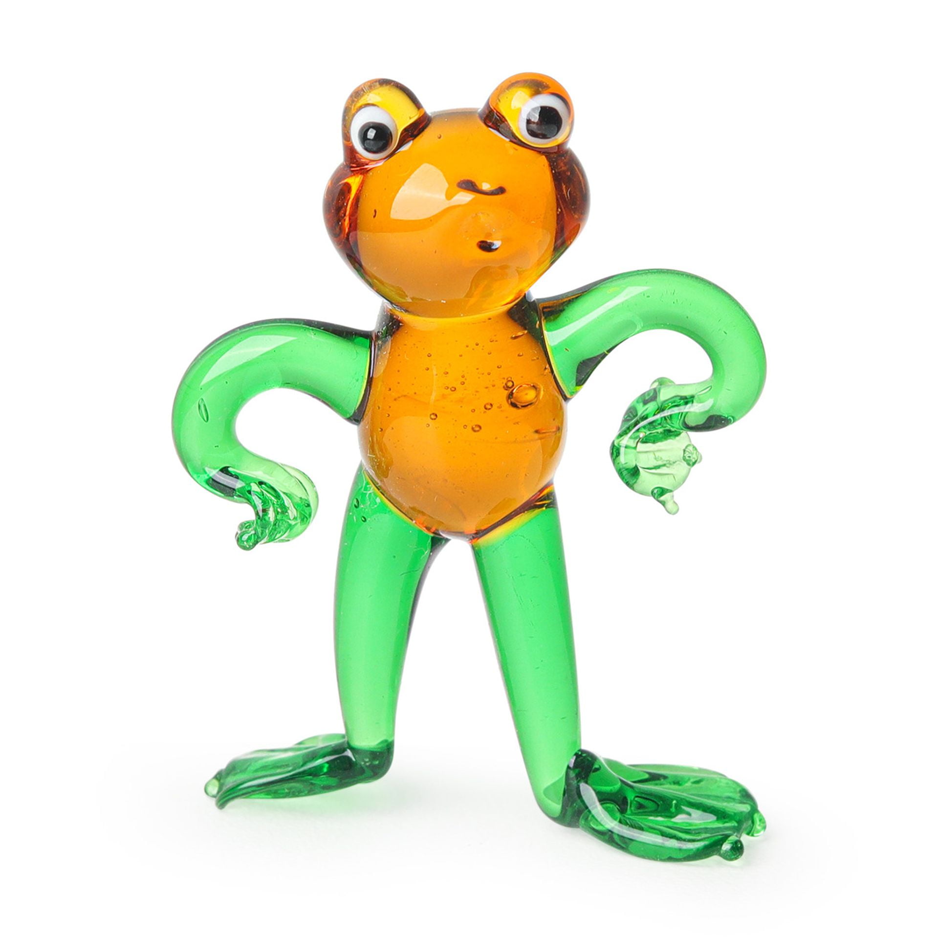 Small Glass Frog Figurine Collection Paperweight Table Centerpiece ...