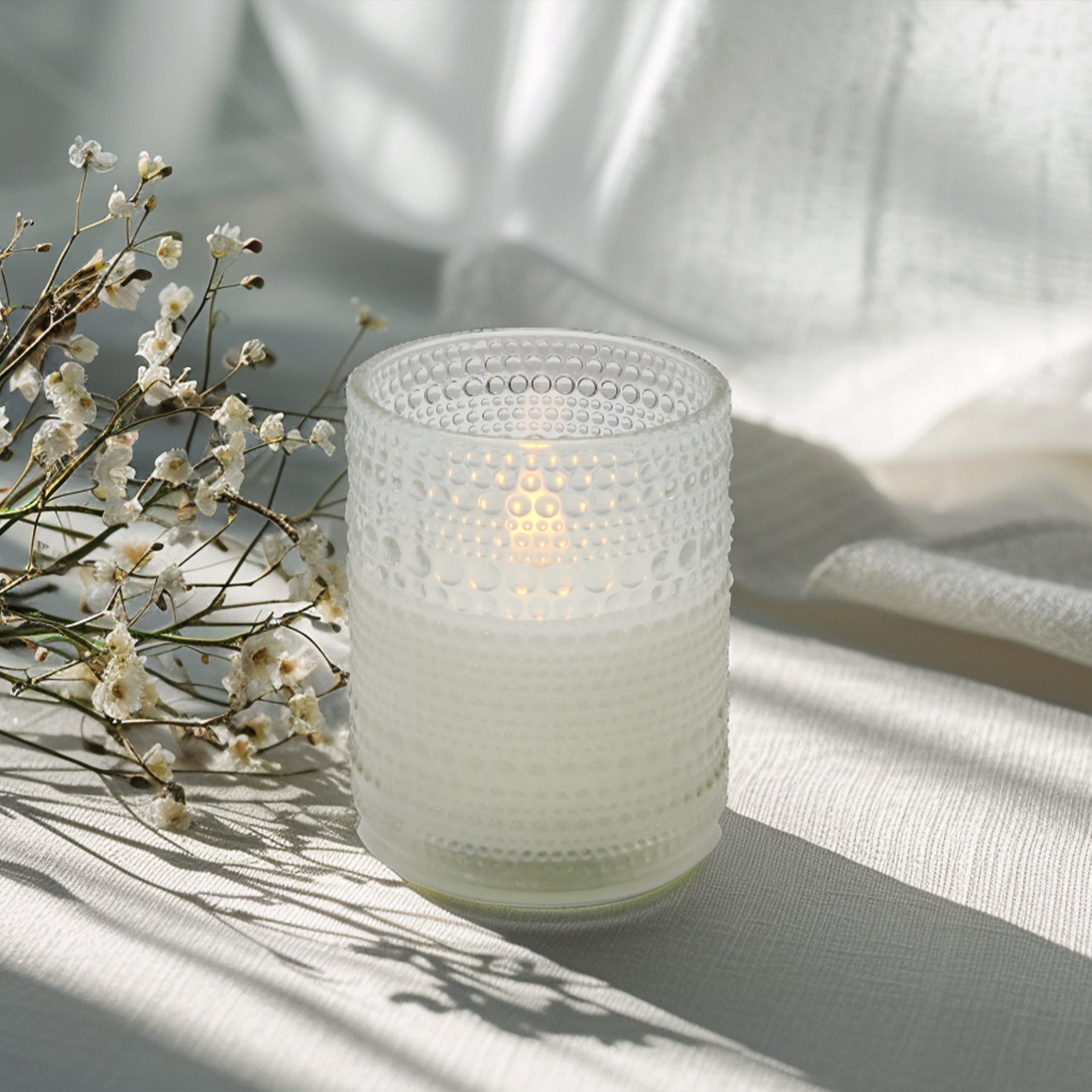 Home Decor Collection Small Glass Hobnail LED Candle - Walmart.com