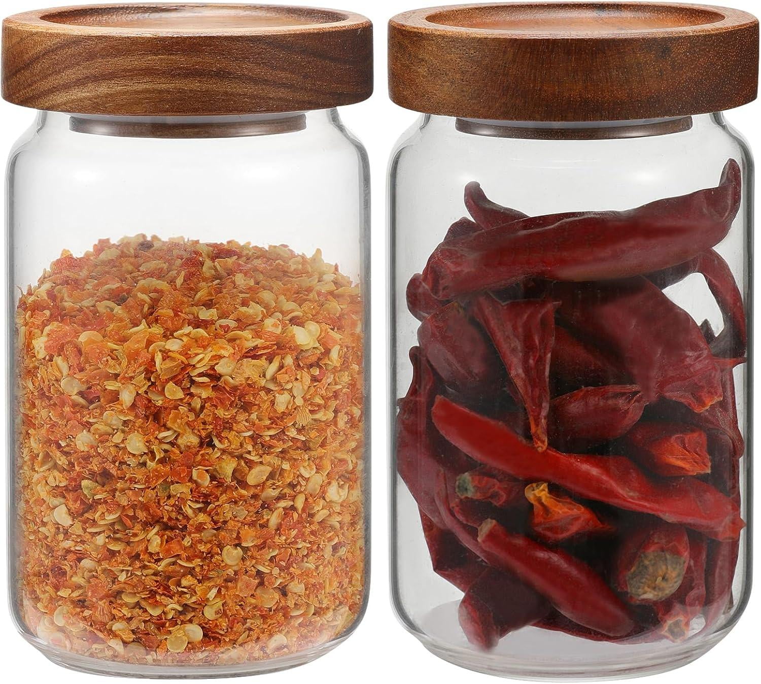 Small Glass Jar with Lids Mini Glass Bottle Glass Storage Canister ...