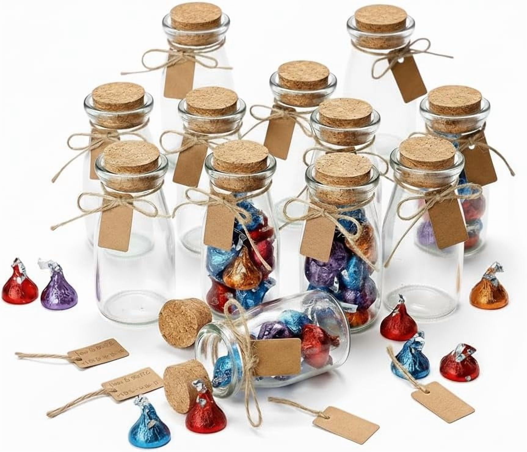 Small Glass Jars with Lids – Set of 12 Mini Glass Bottles with Corks ...
