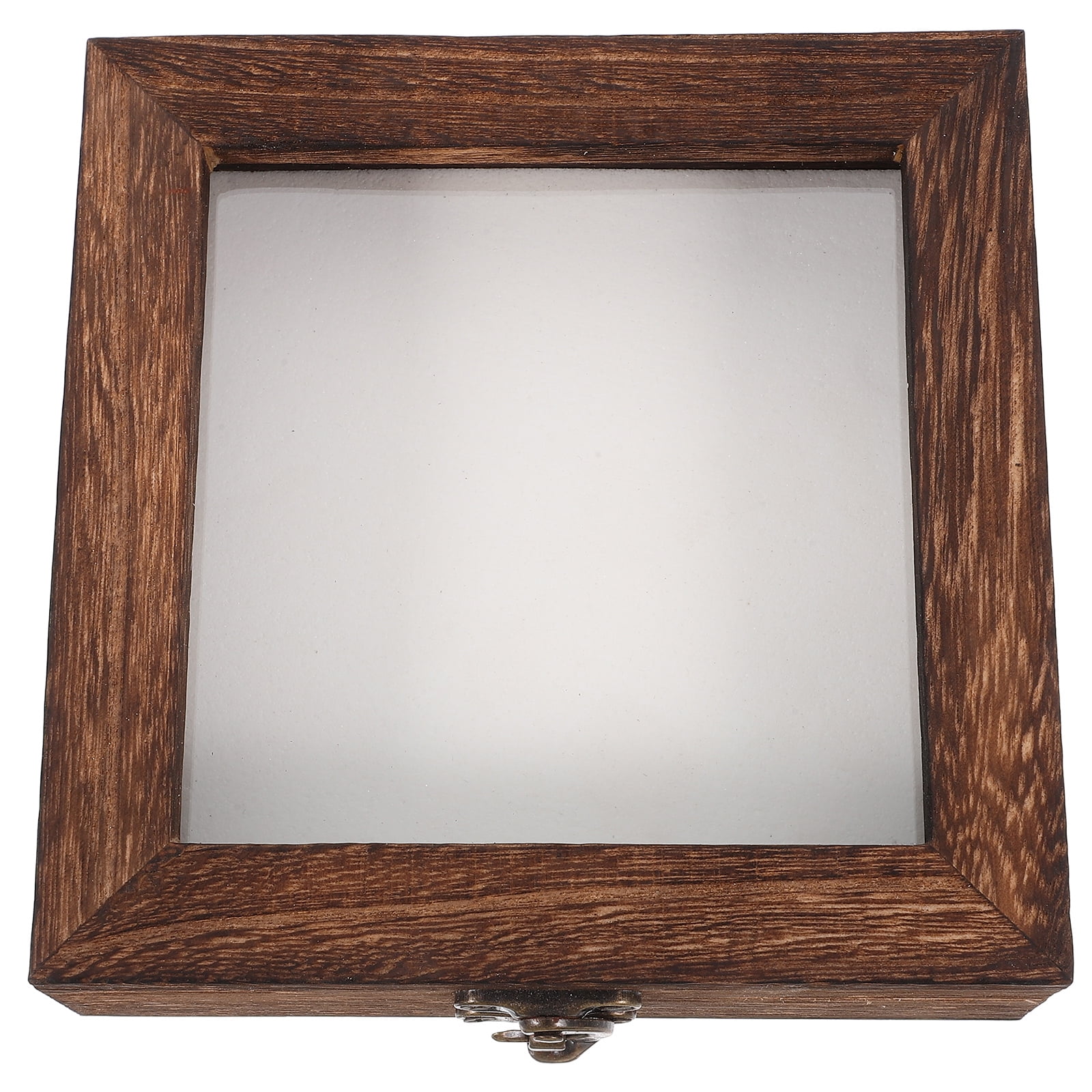 Small Glass Top Shadow Box Wooden Butterfly Display Box Shells Tickets ...