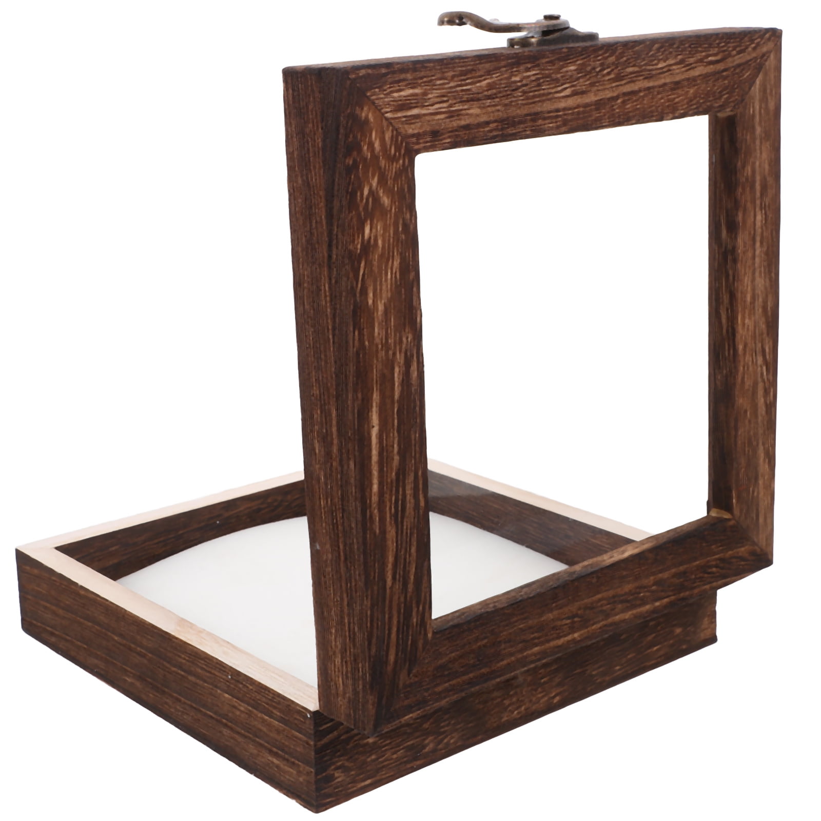 Small Glass Top Shadow Box Wooden Butterfly Display Box Shells Coins ...