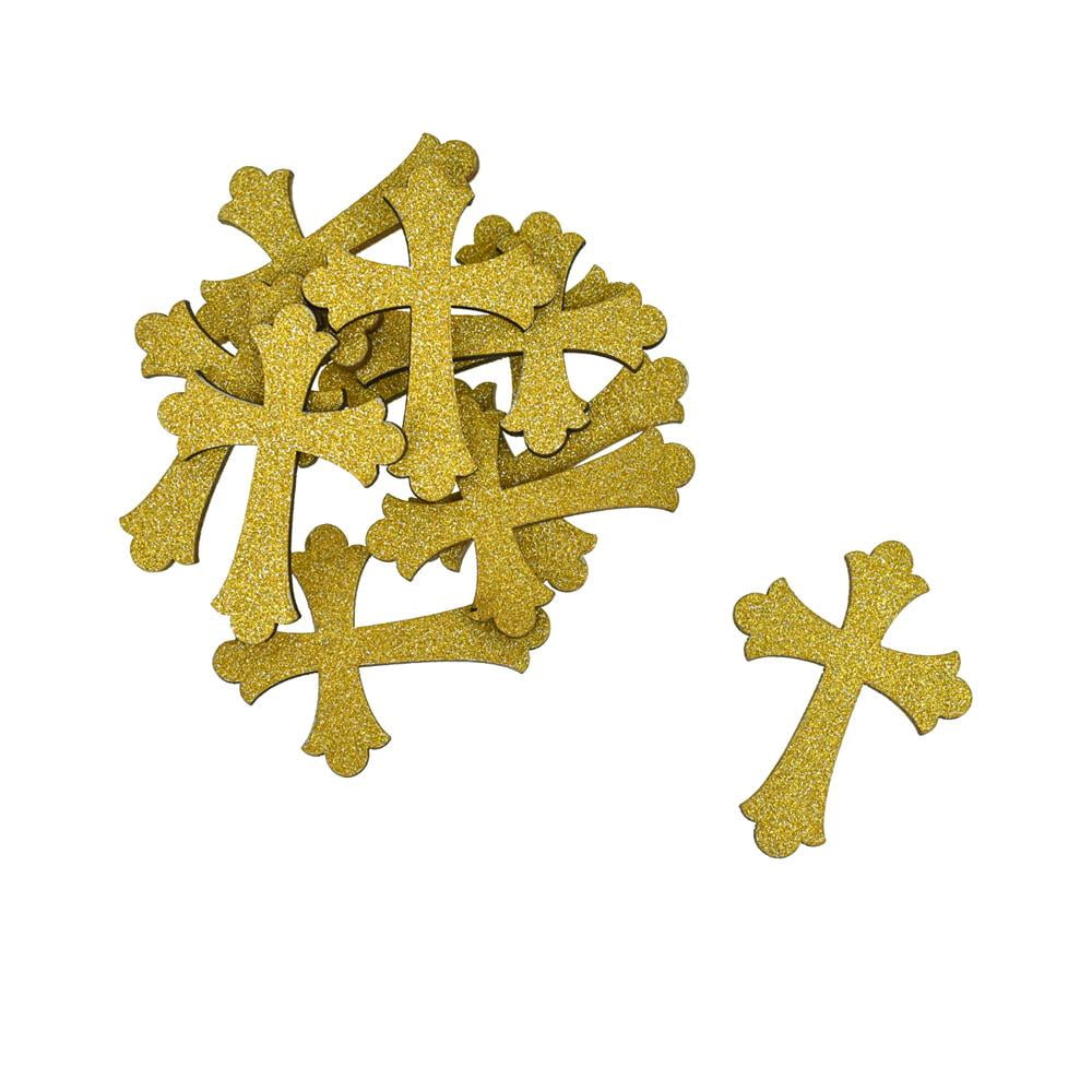 Small Glitter Wooden Cross Cut-Outs, 1-3/4-Inch, 10-Piece, Gold ...